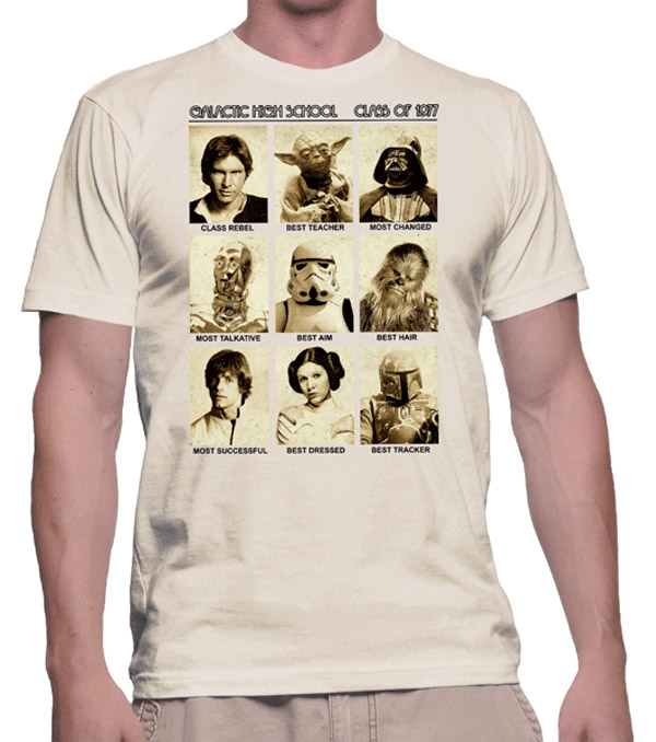 tshirt Star Wars Galactic High School Impression haute qualité 100% coton