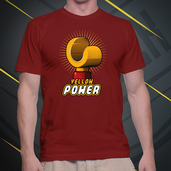 T-Shirt Yellow Power. Impression haute qualité 100% coton.